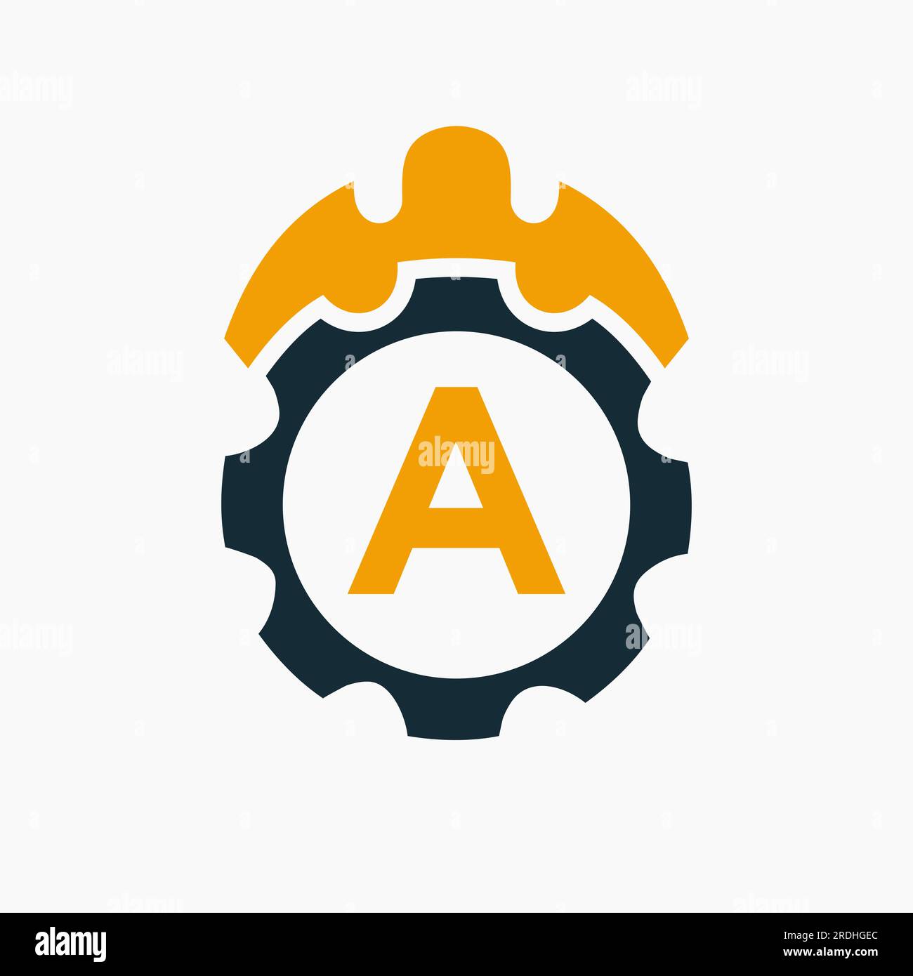 Construction Logo Letter A Concept With Gear Icon. Engineering ...
