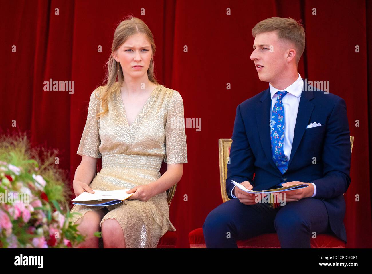 Brussels, Belgium. 21st July, 2023. Prince Emmanuel and Princess ...
