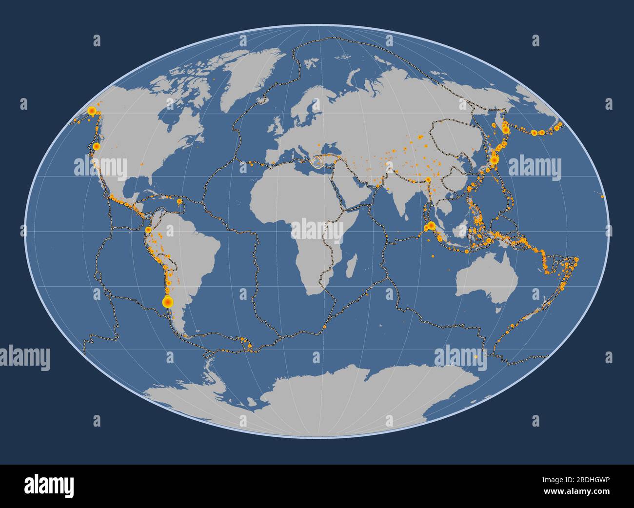 Shape of the Aegean Sea tectonic plate on the solid contour map in the ...