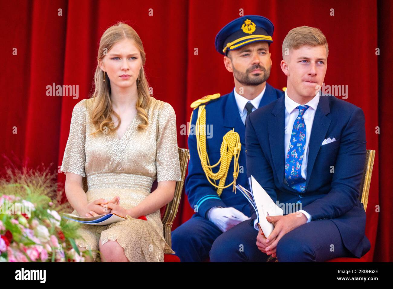 Brussels, Belgium. 21st July, 2023. Prince Emmanuel and Princess ...