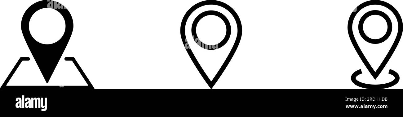 Set of location pin icons as a navigation or place concept Stock Vector ...