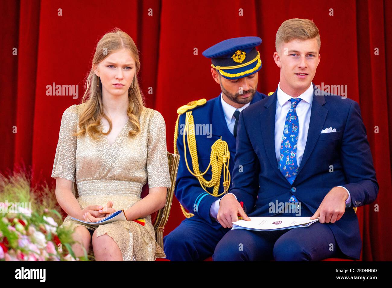 Brussels, Belgium. 21st July, 2023. Prince Emmanuel and Princess ...