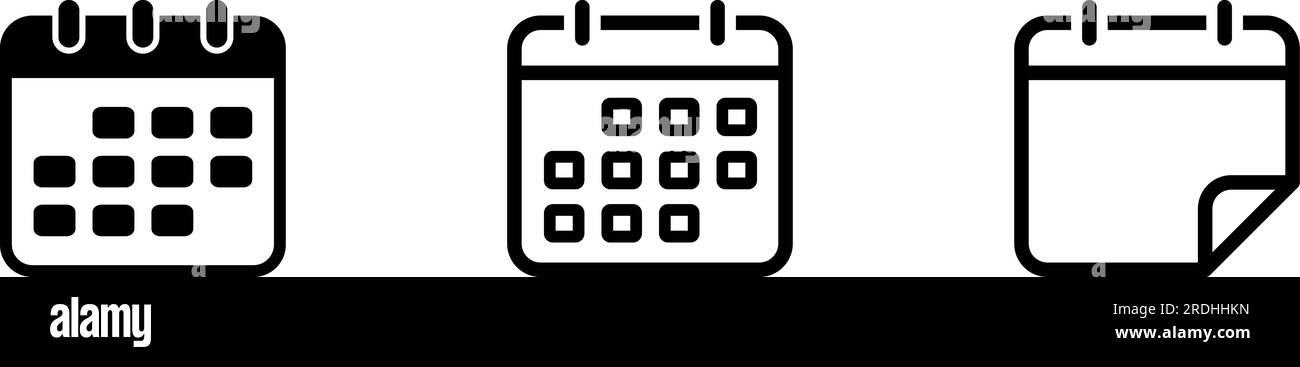 Set of tear-off calendar sheet icons as web design for business Stock ...