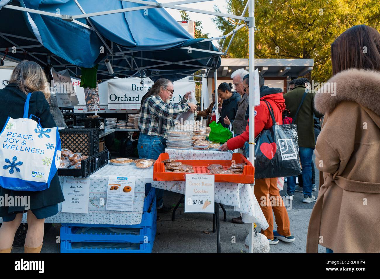 November 23, 2022 - New York, USA: Breezy Hill Orchard stall at the ...