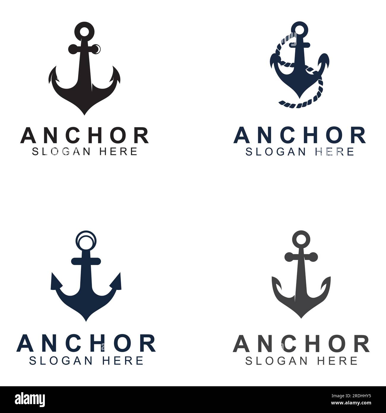 Logo and anchor symbol design vector Stock Vector Image & Art - Alamy