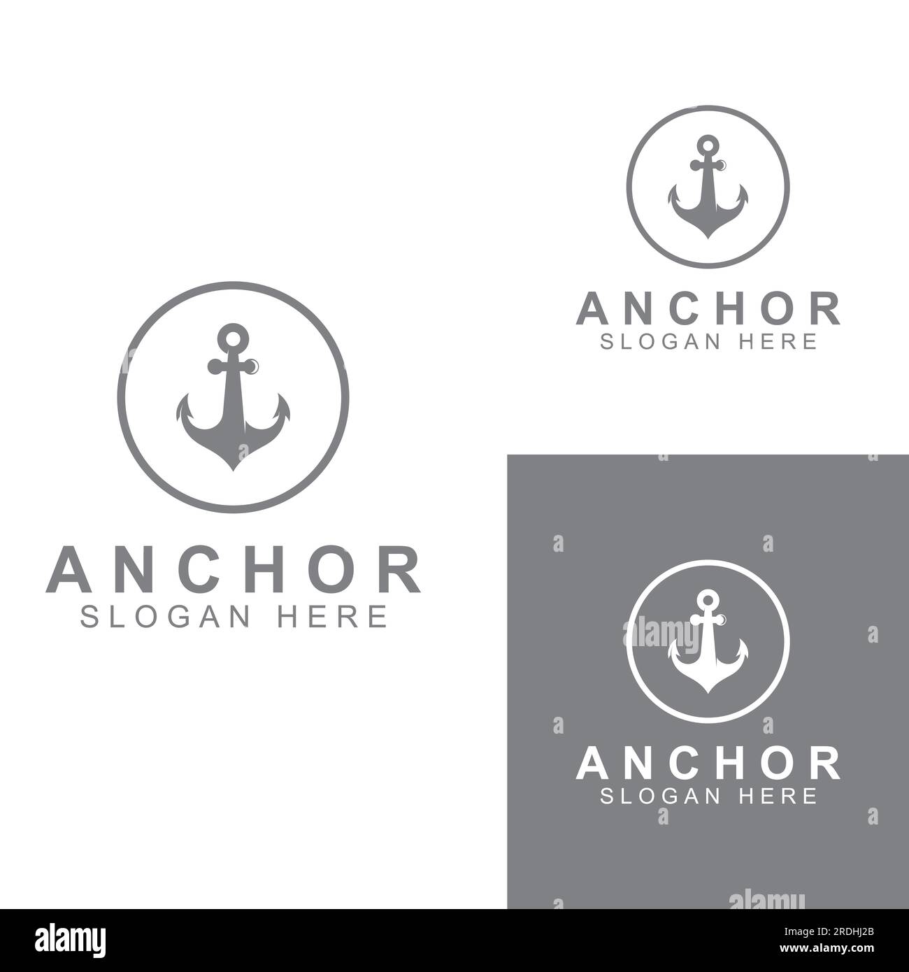 Logo and anchor symbol design vector Stock Vector Image & Art - Alamy