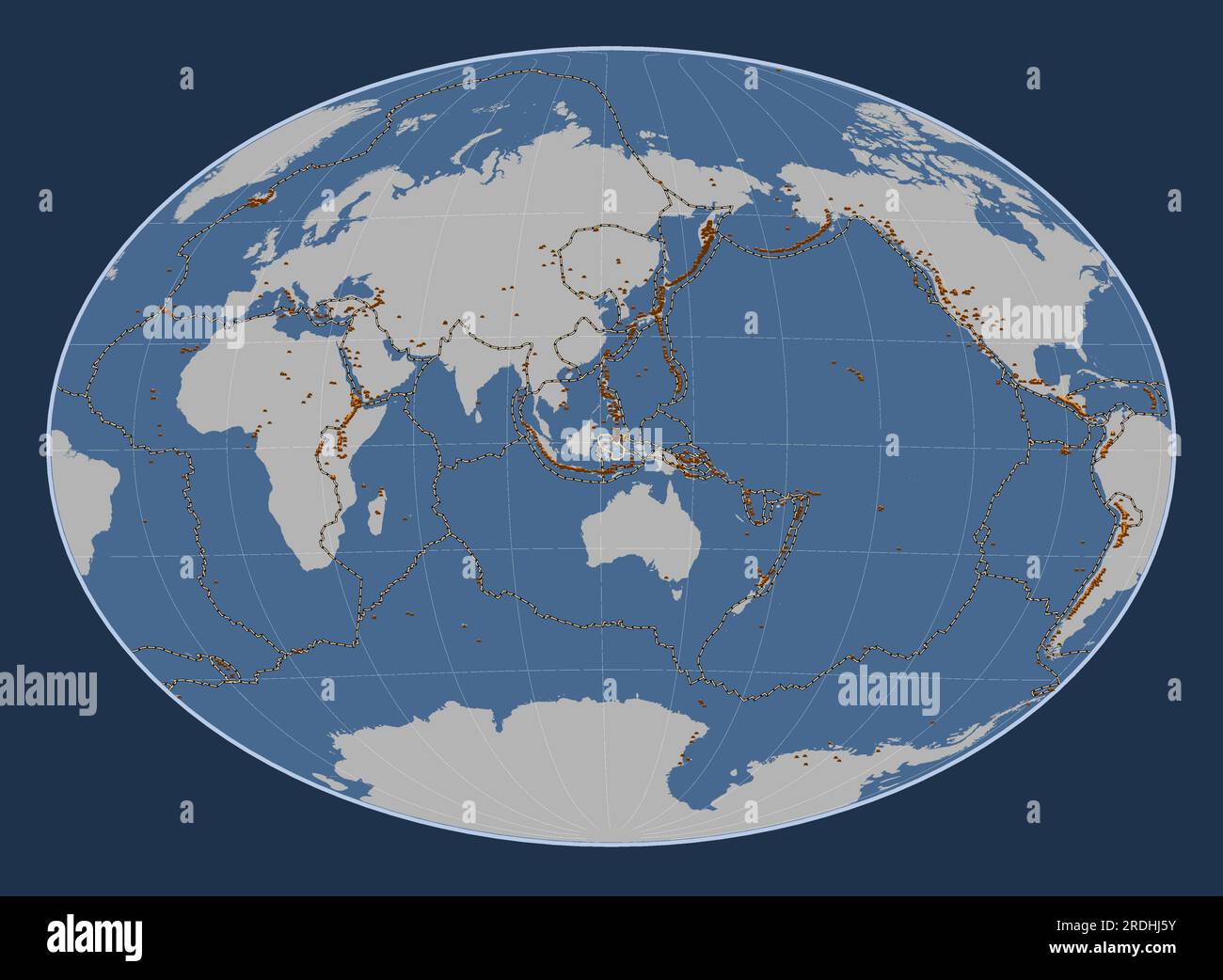 Shape of the Molucca Sea tectonic plate on the world contour map map in ...