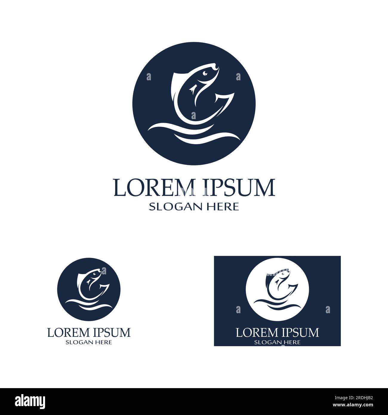 Fish logo, fishinghook, fish oil and seafood restaurant icon. With ...