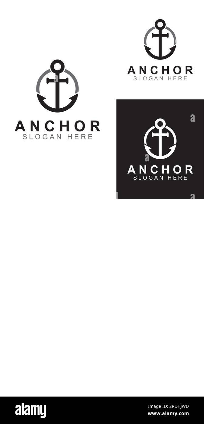 Logo and anchor symbol design vector Stock Vector Image & Art - Alamy
