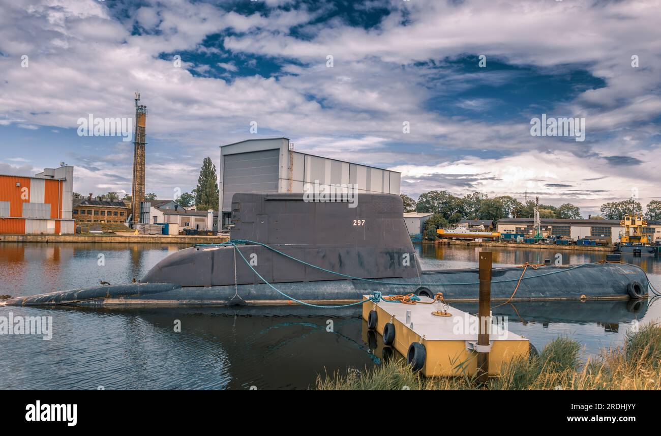 old submarine in small shipyard near gdansk Stock Photo - Alamy