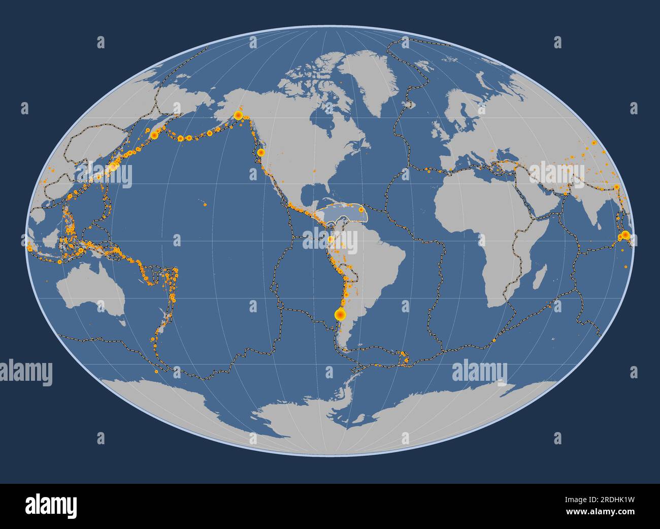 Shape Of The Caribbean Tectonic Plate On The Solid Contour Map In The Fahey Projection Centered
