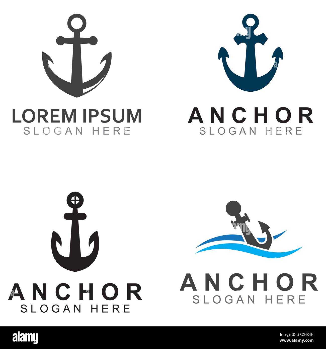 Logo and anchor symbol design vector Stock Vector Image & Art - Alamy
