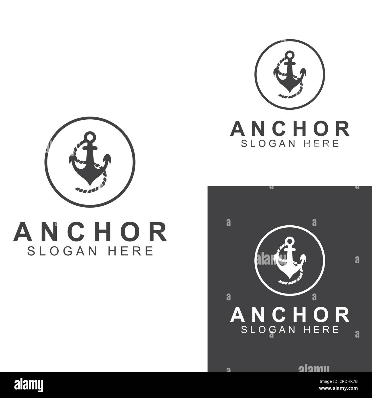 Logo and anchor symbol design vector Stock Vector Image & Art - Alamy