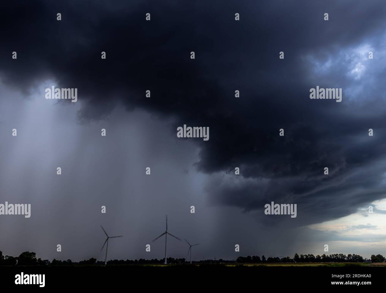 storm front over wind turbine farm Stock Photo - Alamy