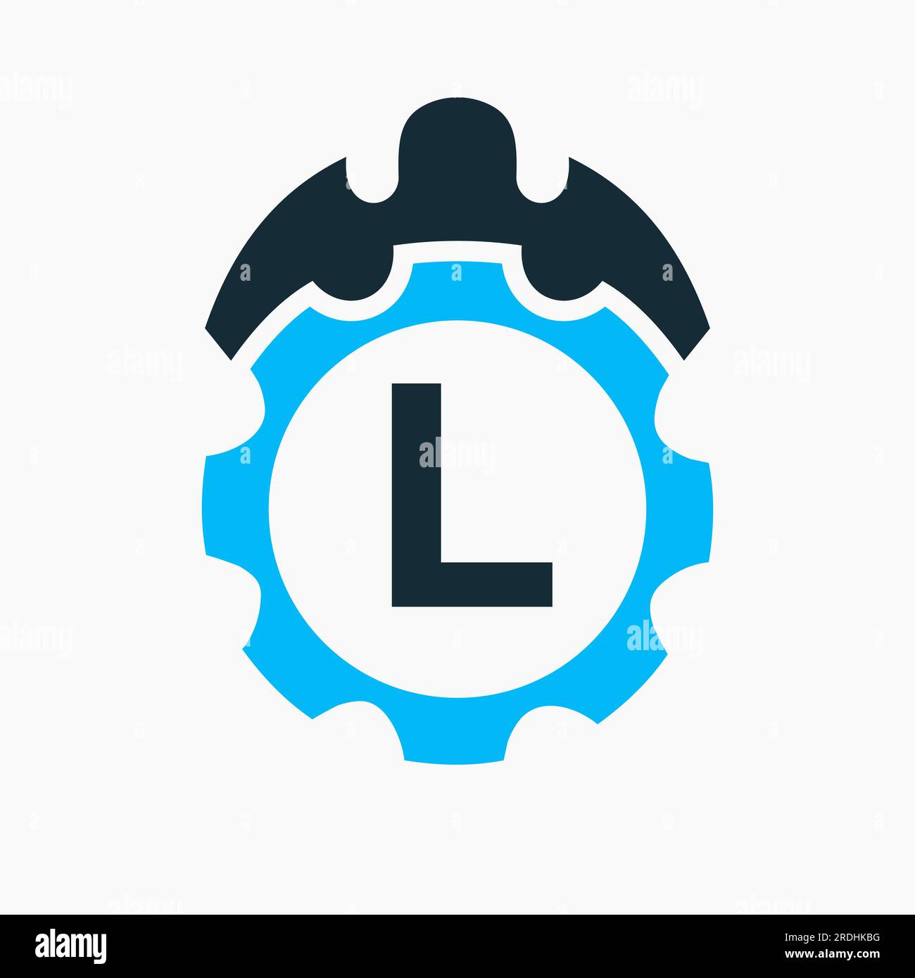 Construction Logo Letter L Concept With Gear Icon. Engineering ...