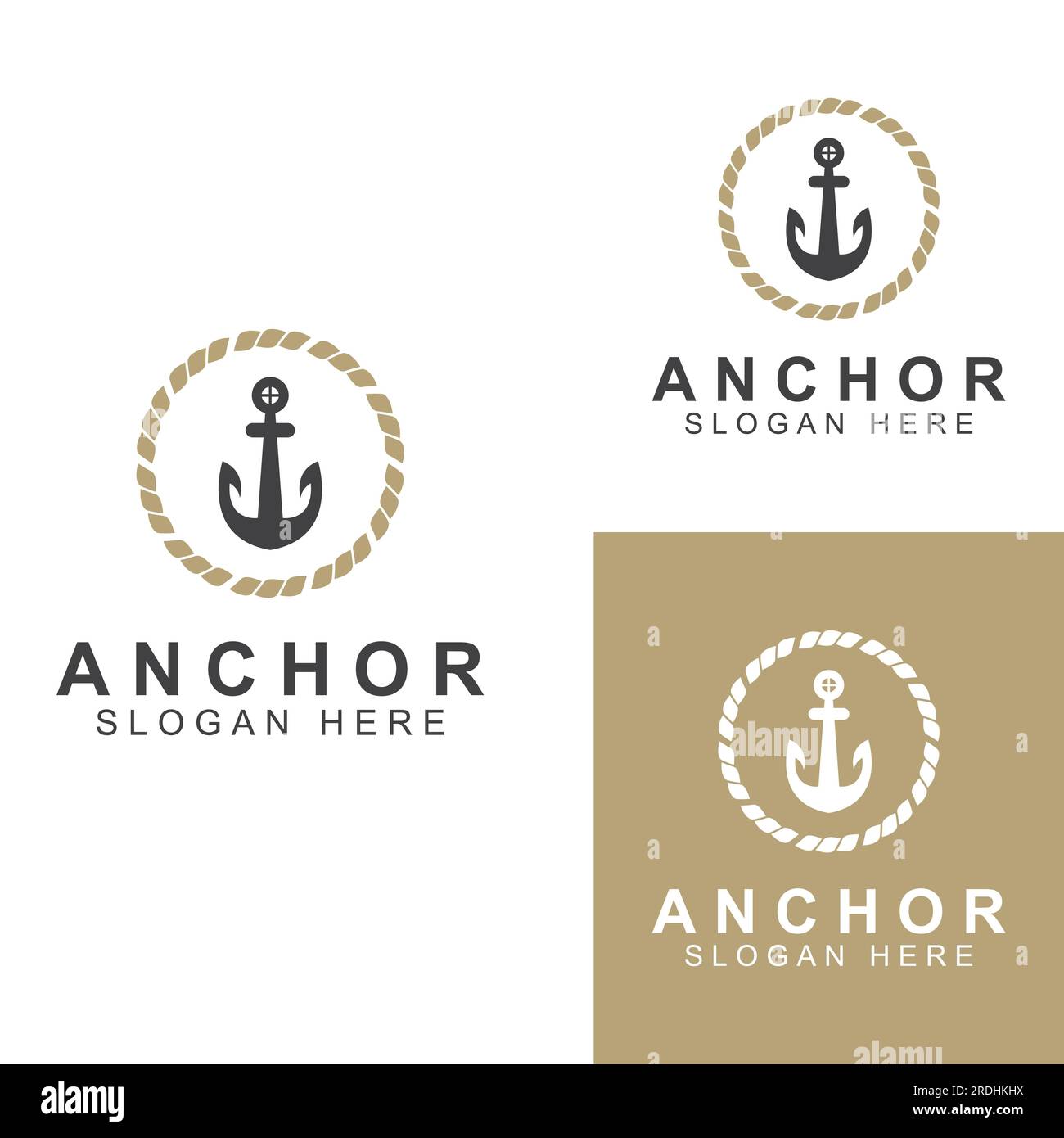 Logo and anchor symbol design vector Stock Vector Image & Art - Alamy