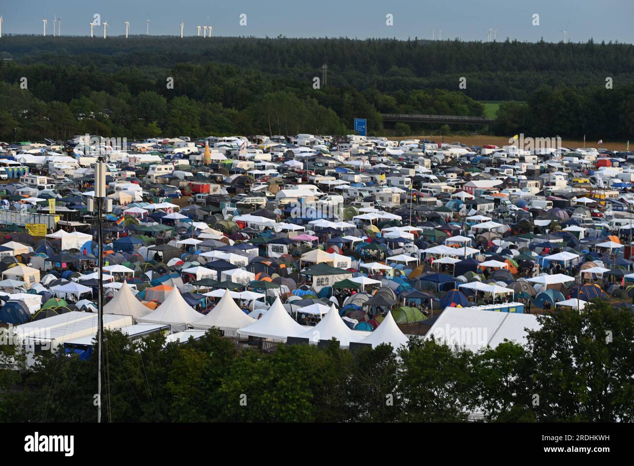 Nordholz, Germany. 21st July, 2023. A view of the Deichbrand campground ...
