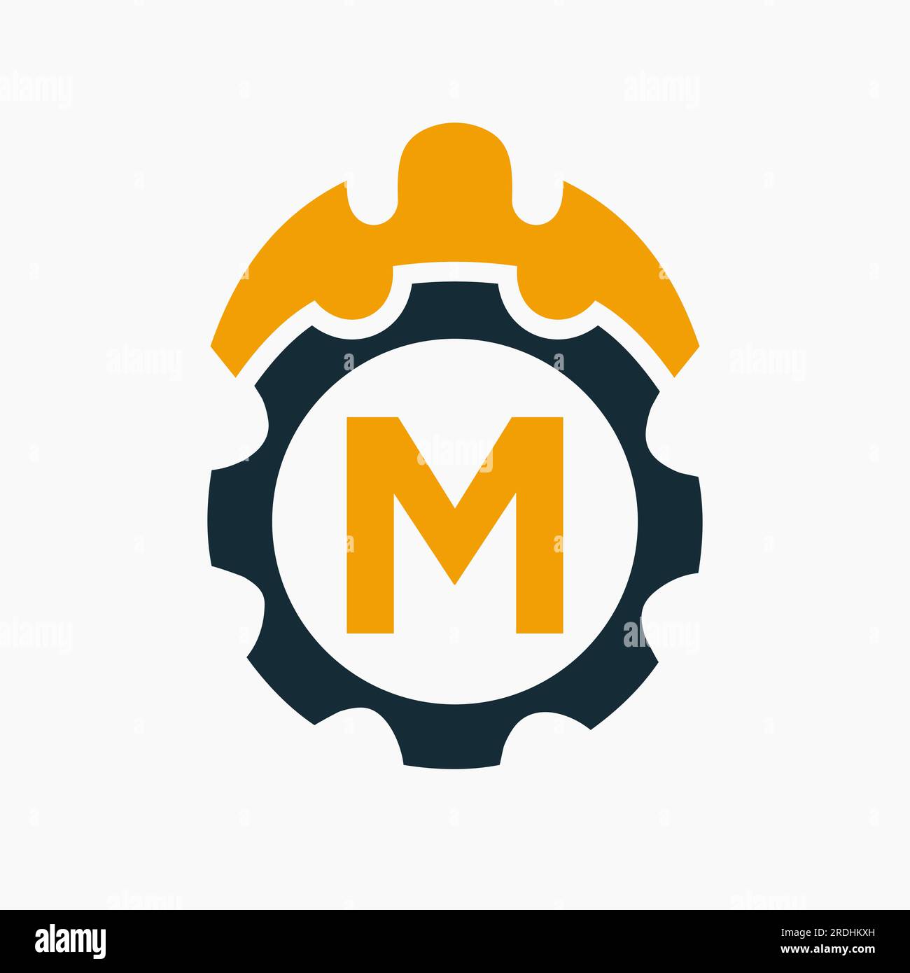 Construction Logo Letter M Concept With Gear Icon. Engineering ...