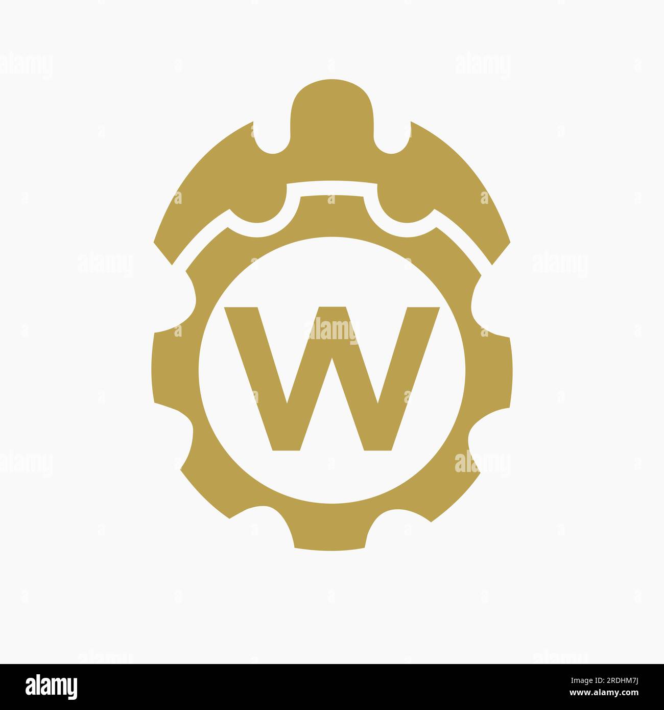 Construction Logo Letter W Concept With Gear Icon. Engineering ...