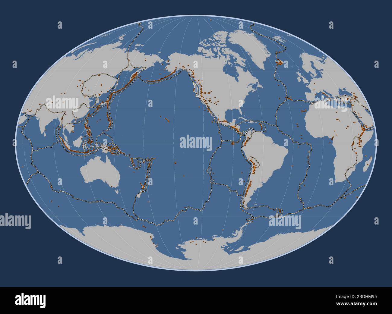 Shape Of The Juan De Fuca Tectonic Plate On The Solid Contour Map In The Fahey Projection