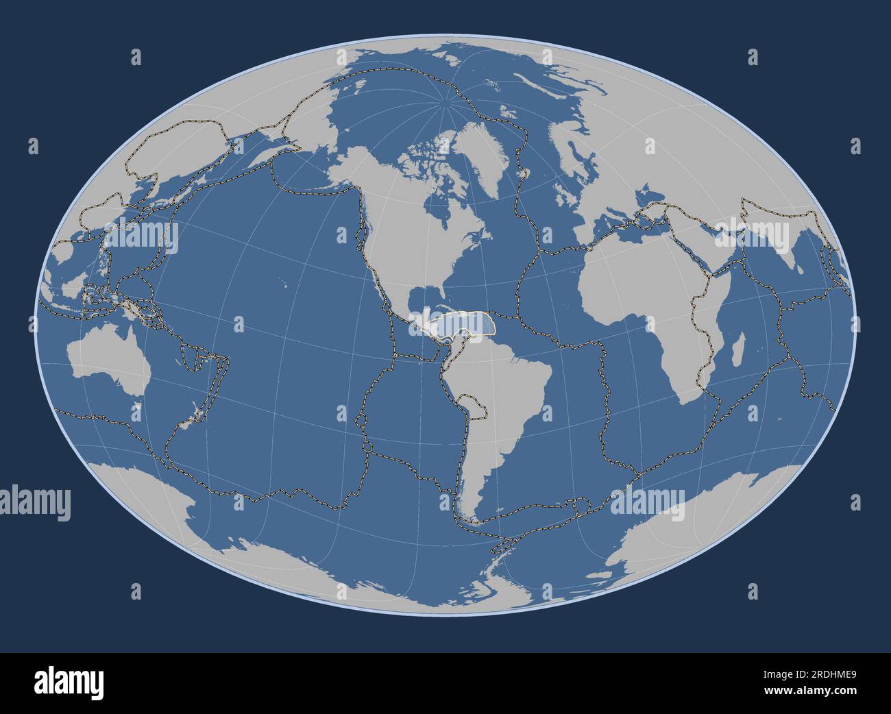 Shape Of The Caribbean Tectonic Plate On The World Contour Map Map In