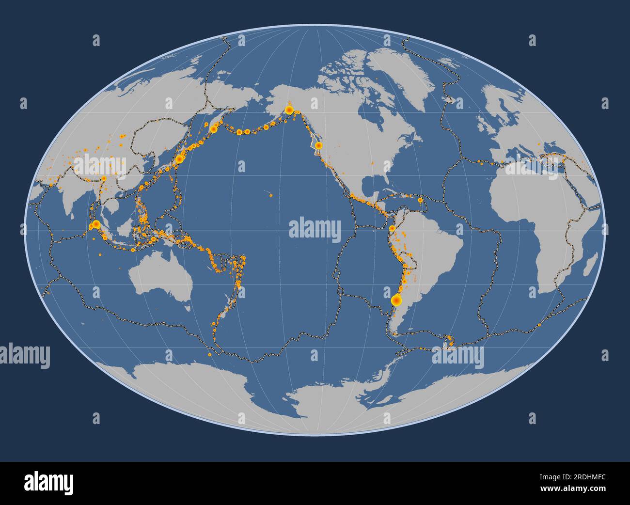 Shape of the Juan de Fuca tectonic plate on the solid contour map in ...
