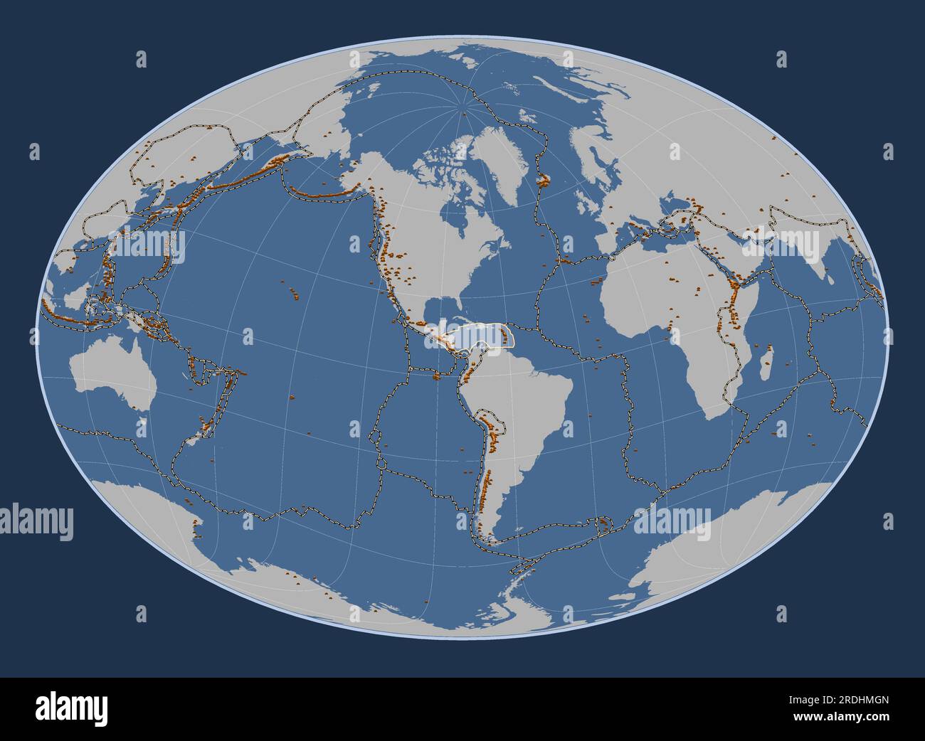 Shape Of The Caribbean Tectonic Plate On The World Contour Map Map In The Fahey Oblique