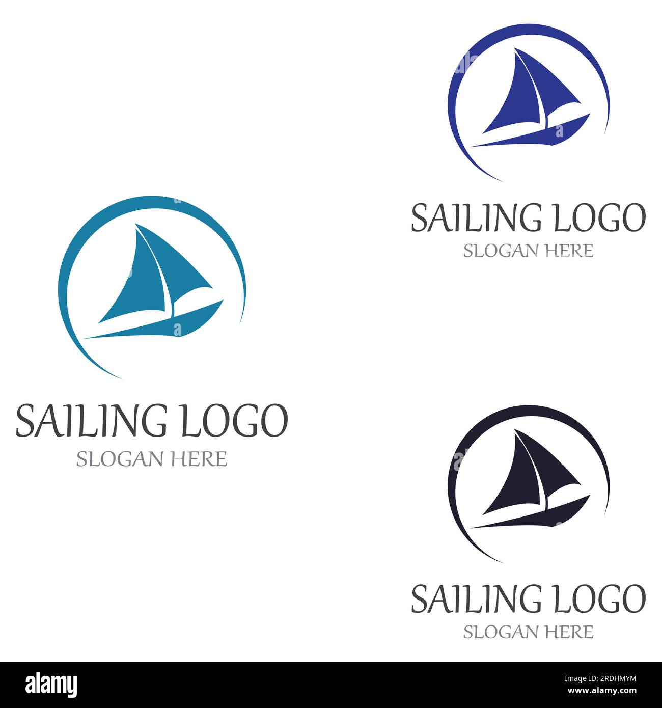 Sailboat or sailing boat logo with waves of waves, By using vector ...