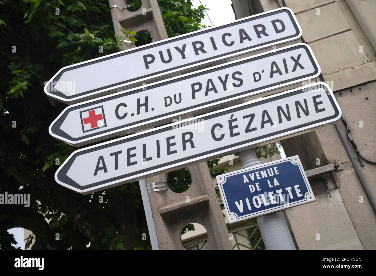 Direction sign to Atelier Cezanne Avenue de la Violette Aix en Provence ...