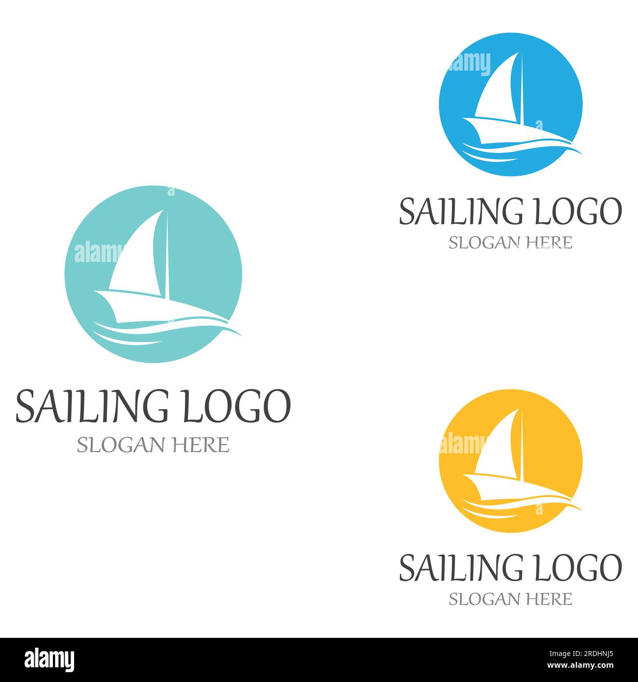 Sailboat or sailing boat logo with waves of waves, By using vector ...