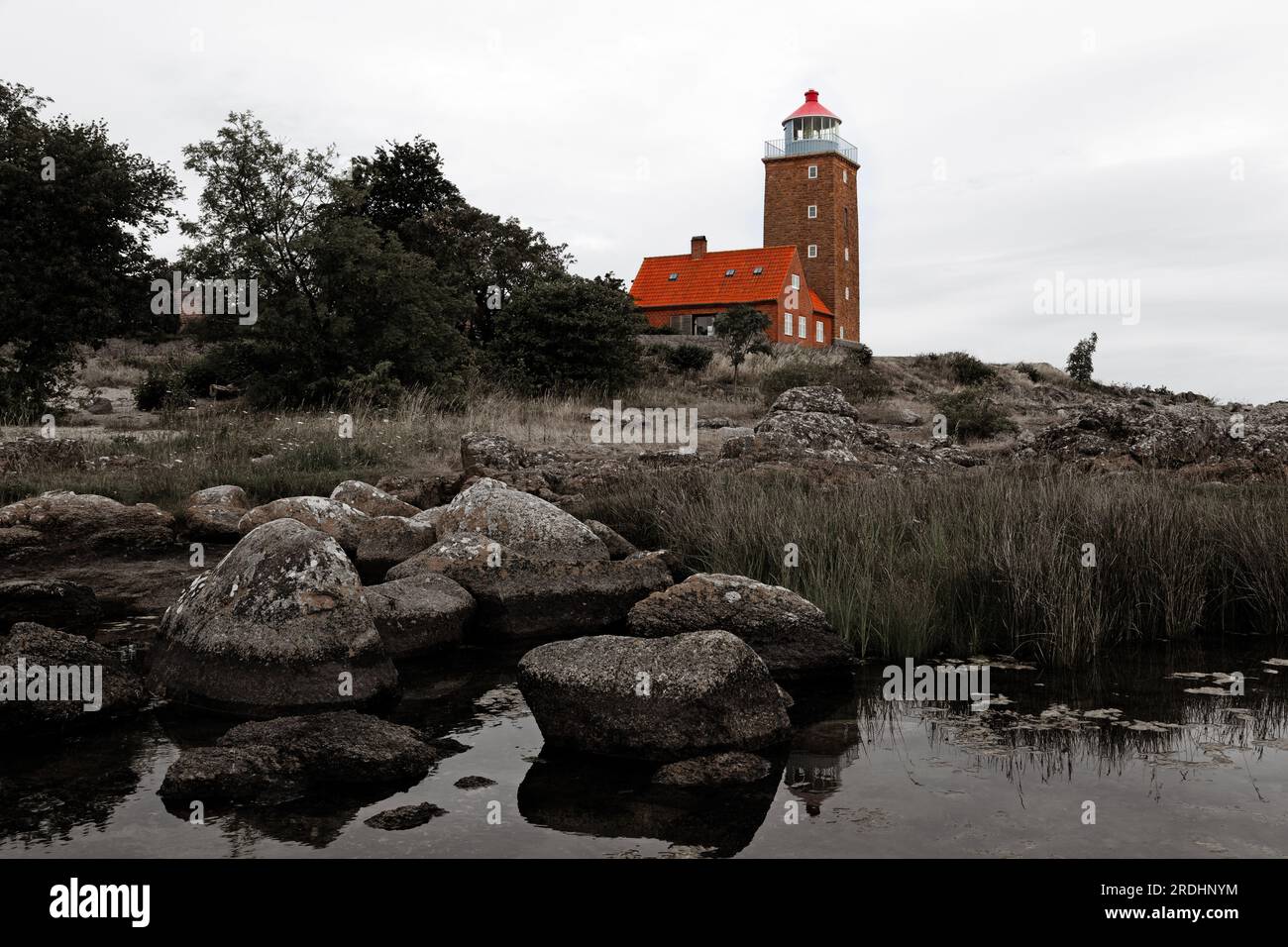 Svaneke Lighthouse, Bornholm Island, Denmark, Europe Stock Photo - Alamy