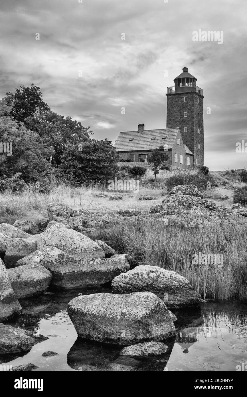 Svaneke Lighthouse, Bornholm Island, Denmark, Europe Stock Photo - Alamy