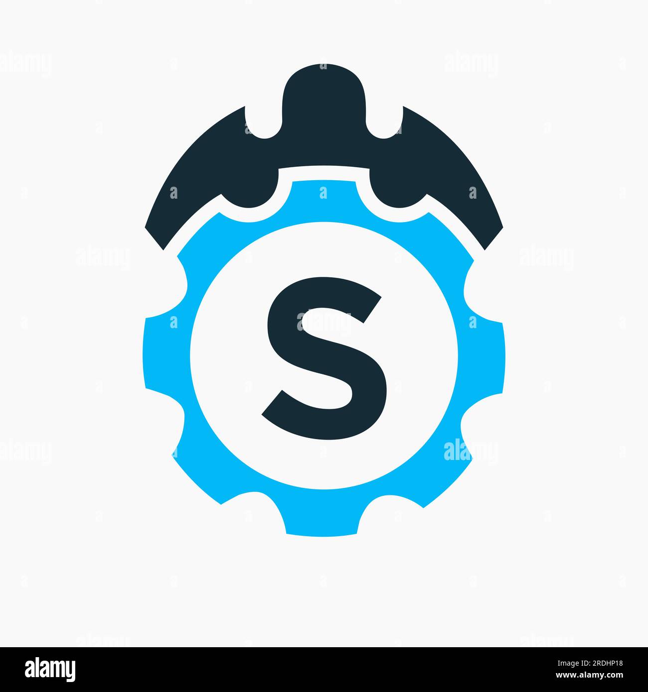 Construction Logo Letter S Concept With Gear Icon. Engineering ...