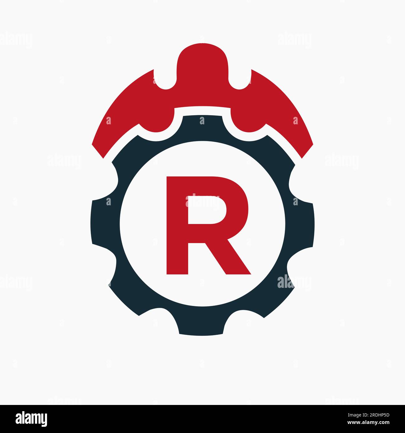 Construction Logo Letter R Concept With Gear Icon. Engineering ...