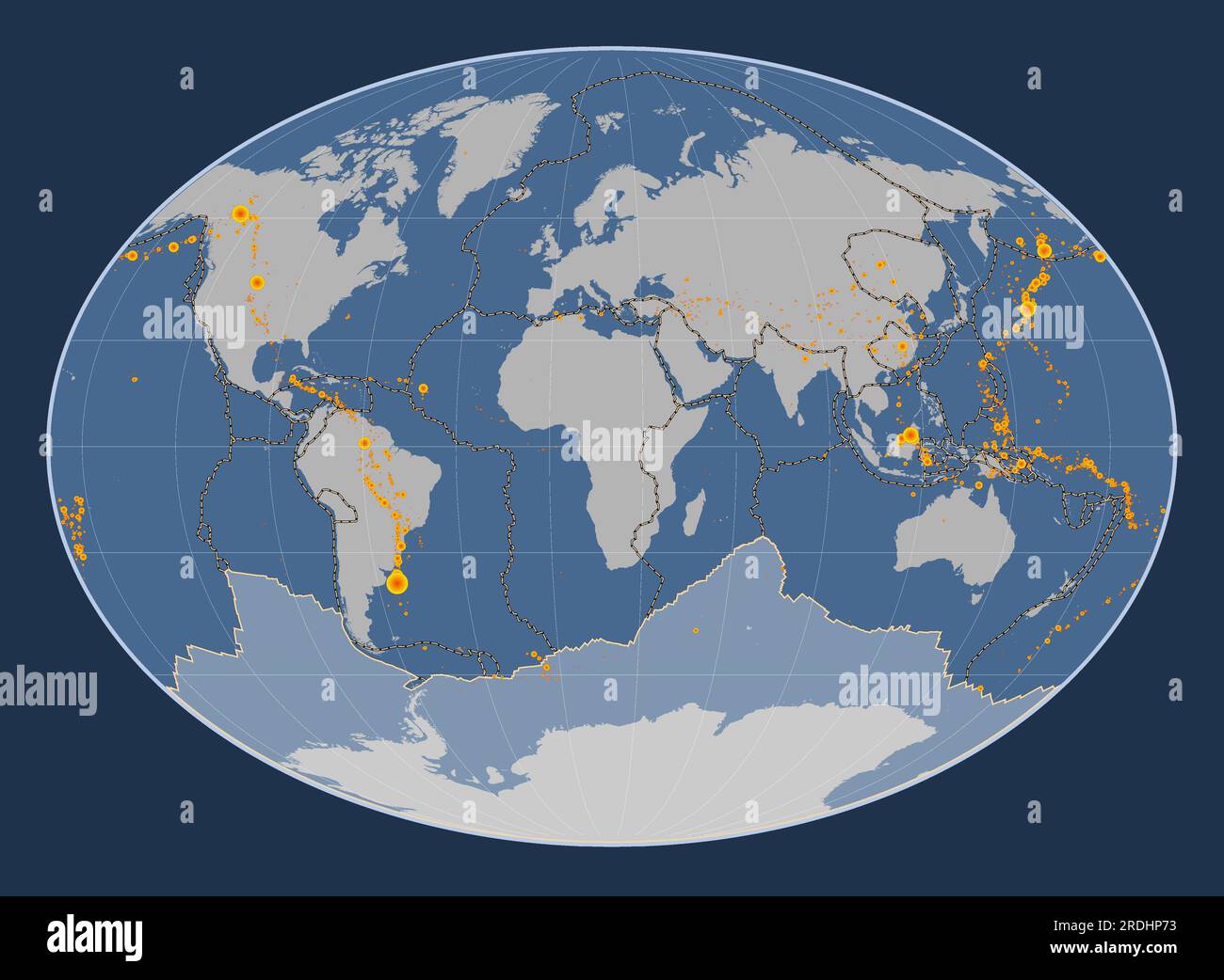 Antarctica Tectonic Plate On The Solid Contour Map In The Fahey Projection Centered Meridionally