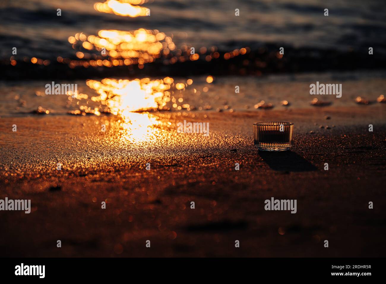 Golden Rays Of Sun Are Reflected In Light Waves, Creating Dancing ...