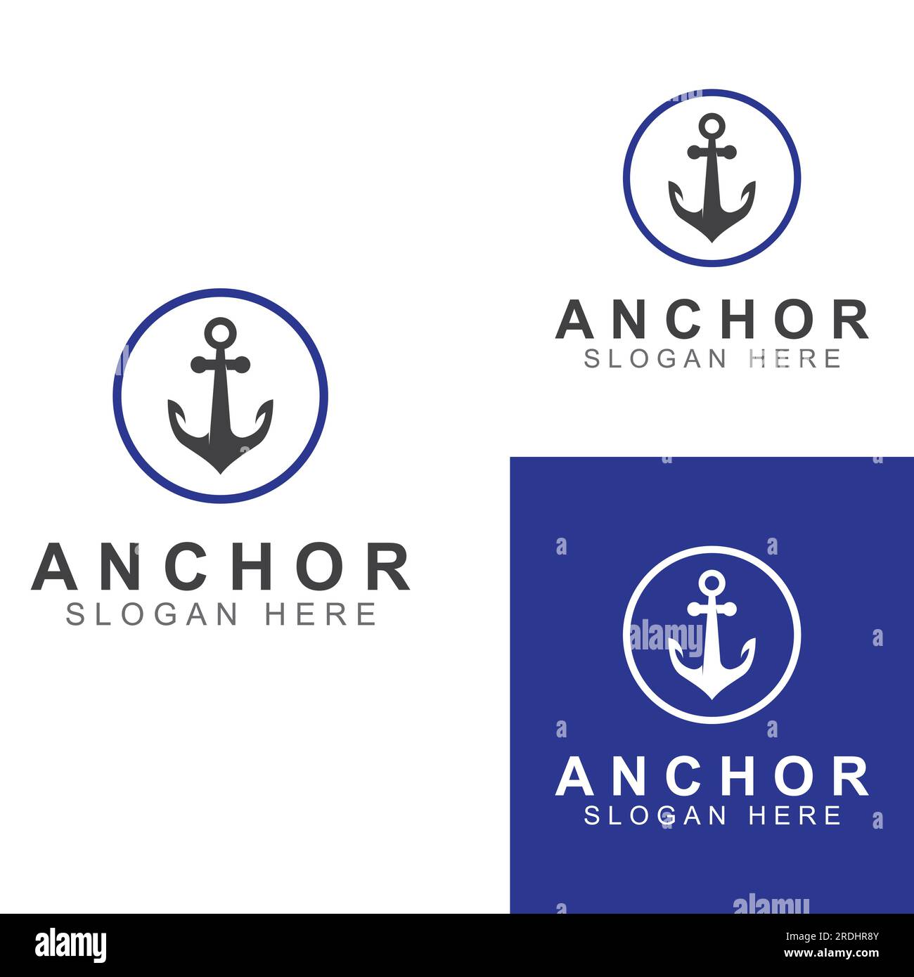 Logo and anchor symbol design vector Stock Vector Image & Art - Alamy