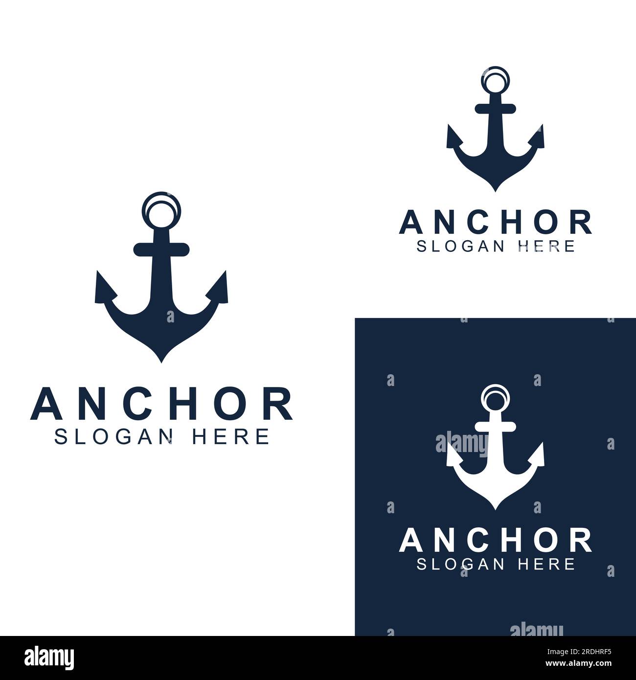 Logo and anchor symbol design vector Stock Vector Image & Art - Alamy