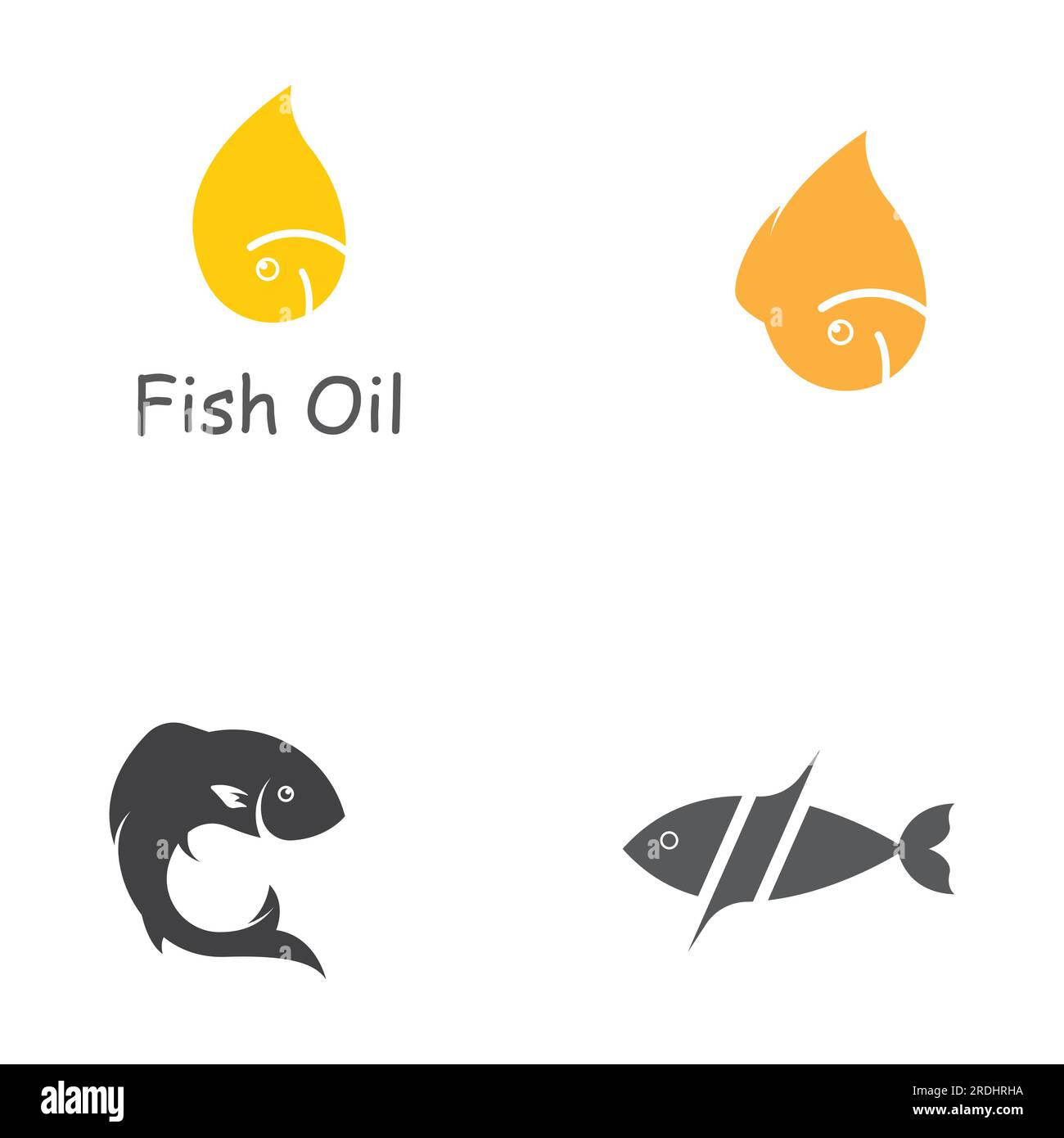 Fish logo, fish oil and seafood restaurant icon. With concept icon ...