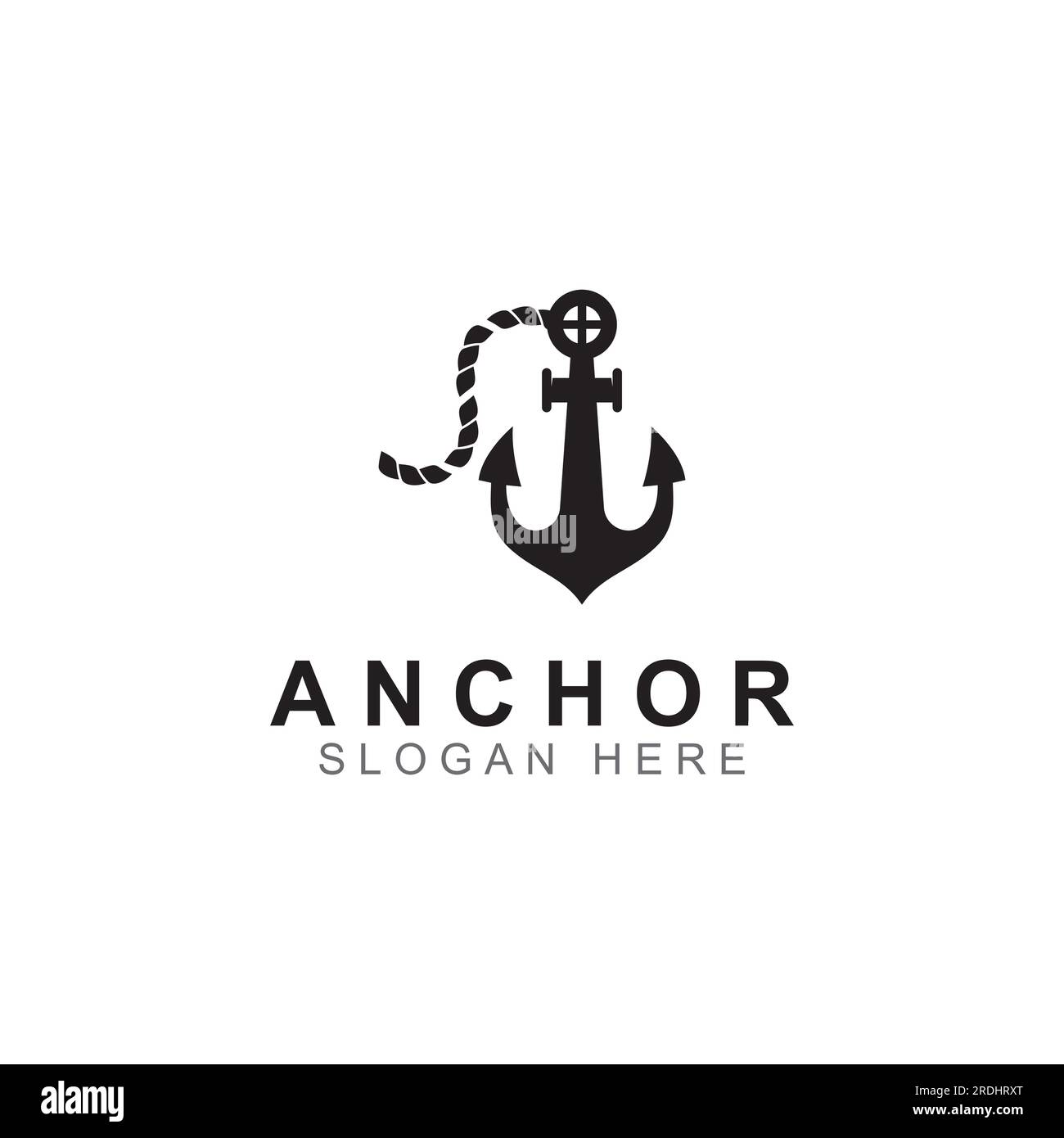 Logo and anchor symbol design vector Stock Vector Image & Art - Alamy