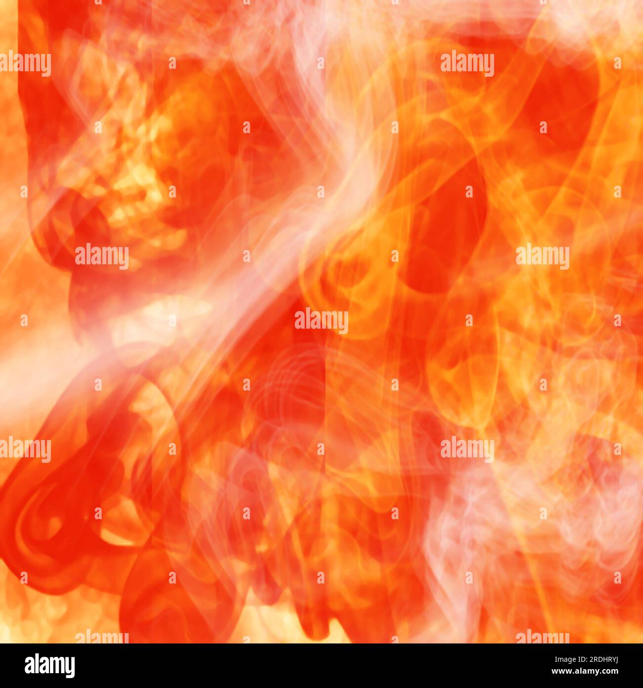 Background image has soft, white smoke billowing across a fiery inferno ...