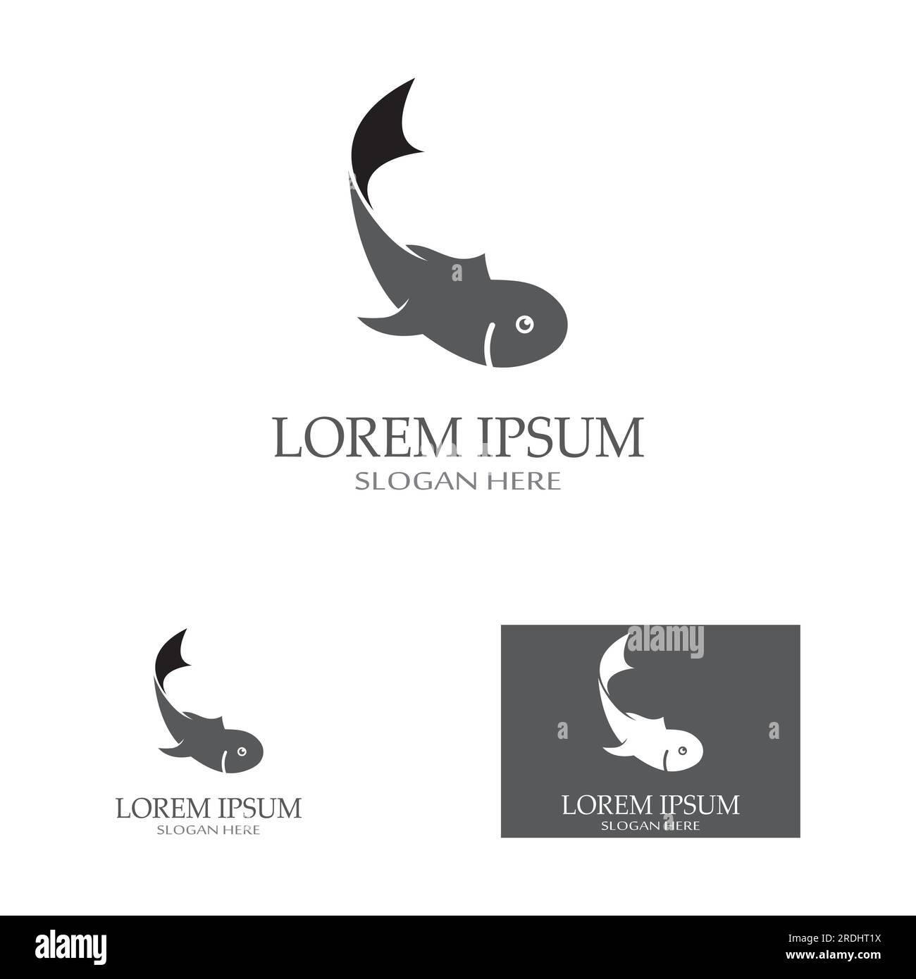 Fish logo, fishinghook, fish oil and seafood restaurant icon. With ...