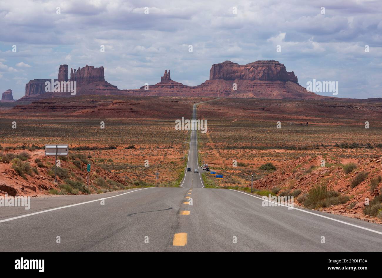Famous view in Arizona of Highway 163, used in many motion pictures ...