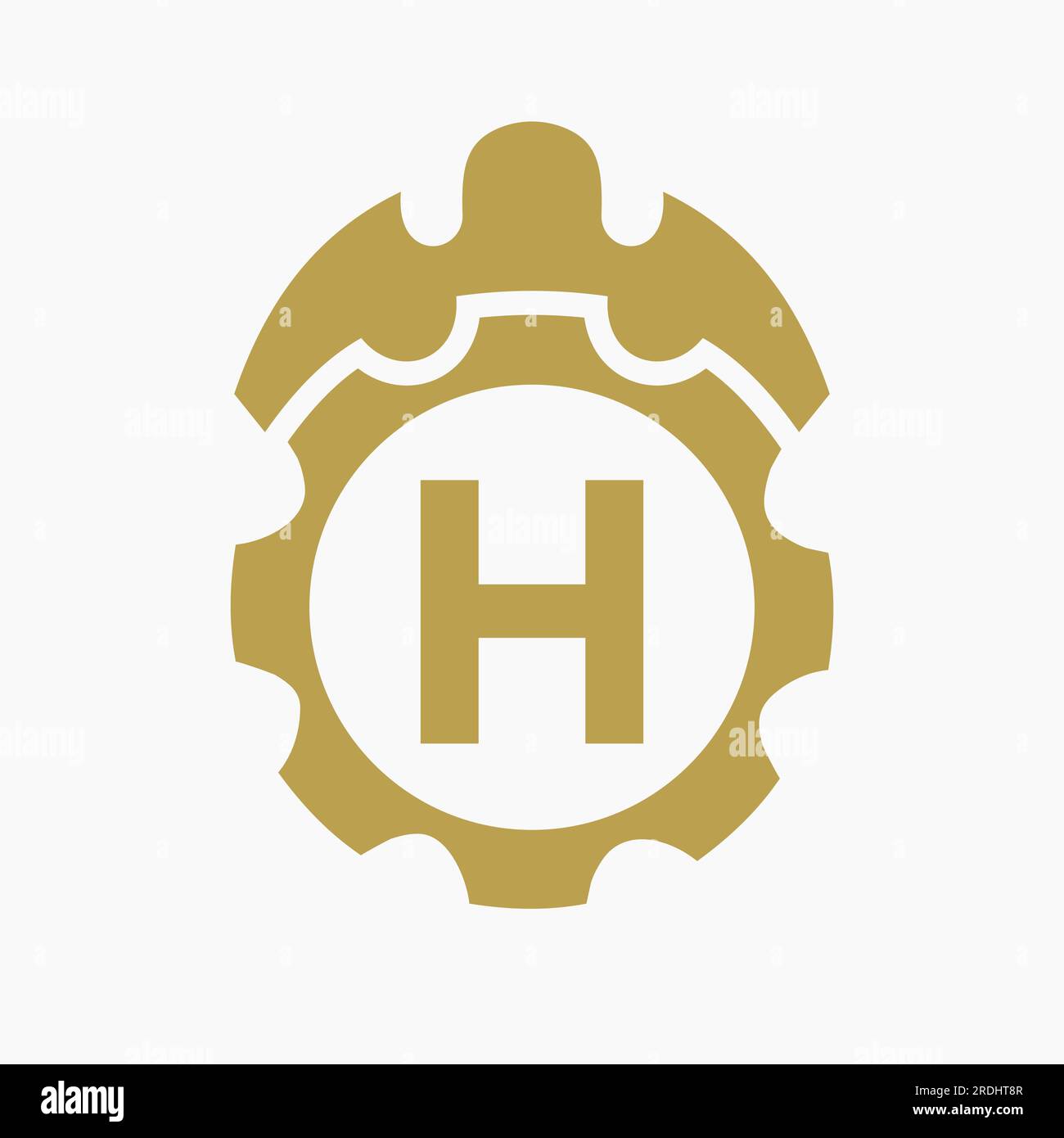 Construction Logo Letter H Concept With Gear Icon. Engineering ...