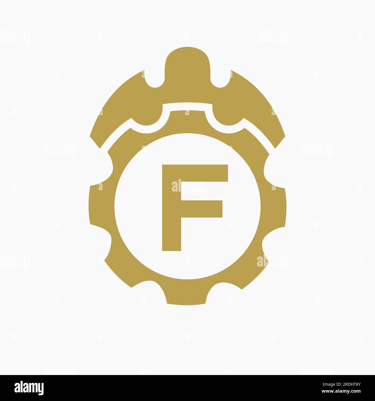Construction Logo Letter F Concept With Gear Icon. Engineering ...