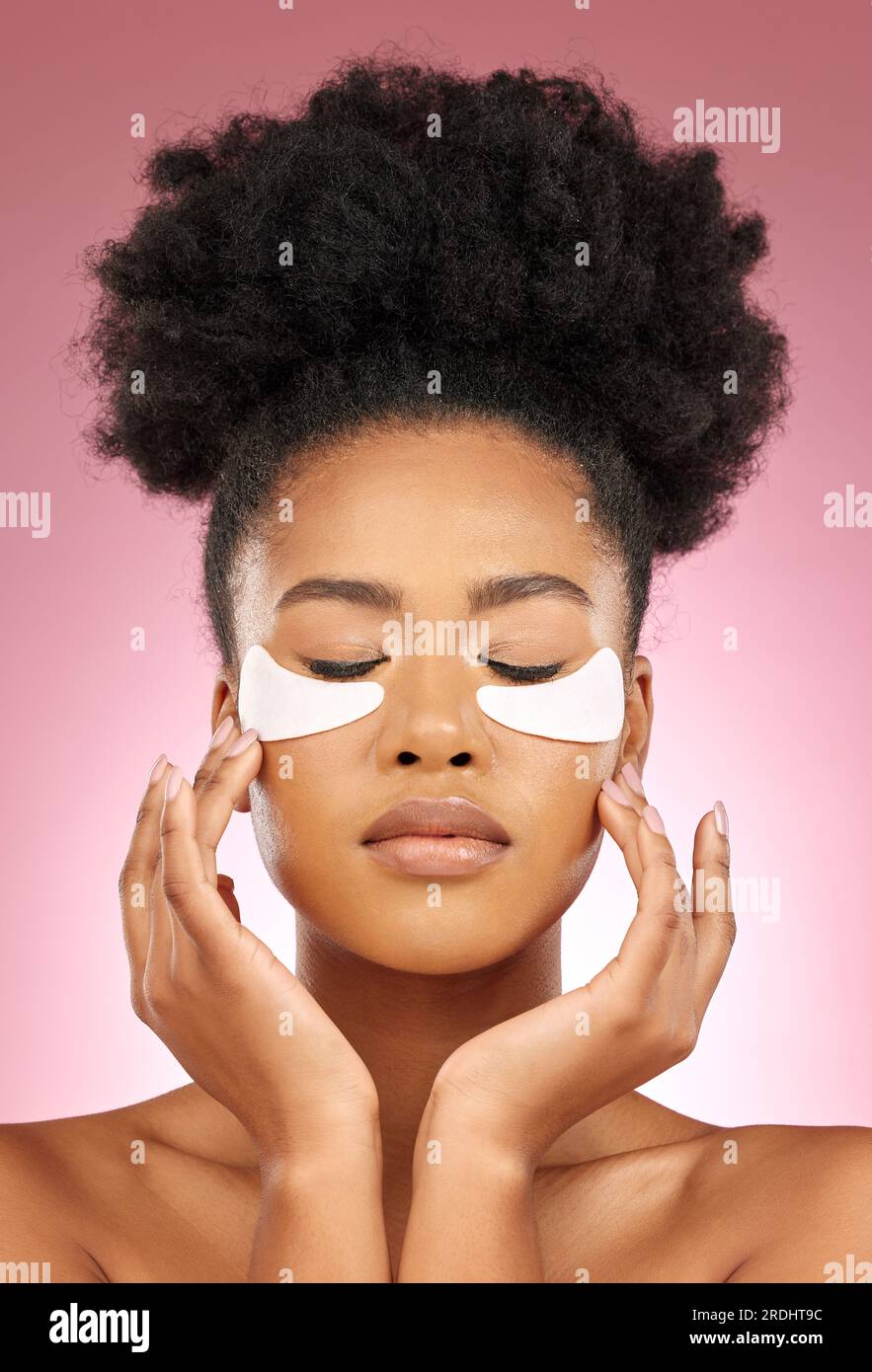 Skin, eye patch or face mask of a woman for dermatology, wellness and ...