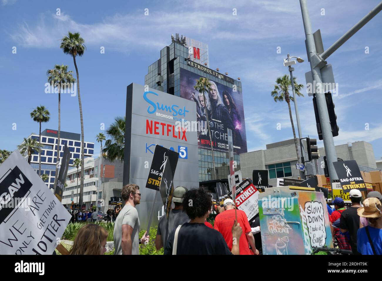 Los Angeles, California, USA 21st July 2023 Actor Derek Theler and SAG ...