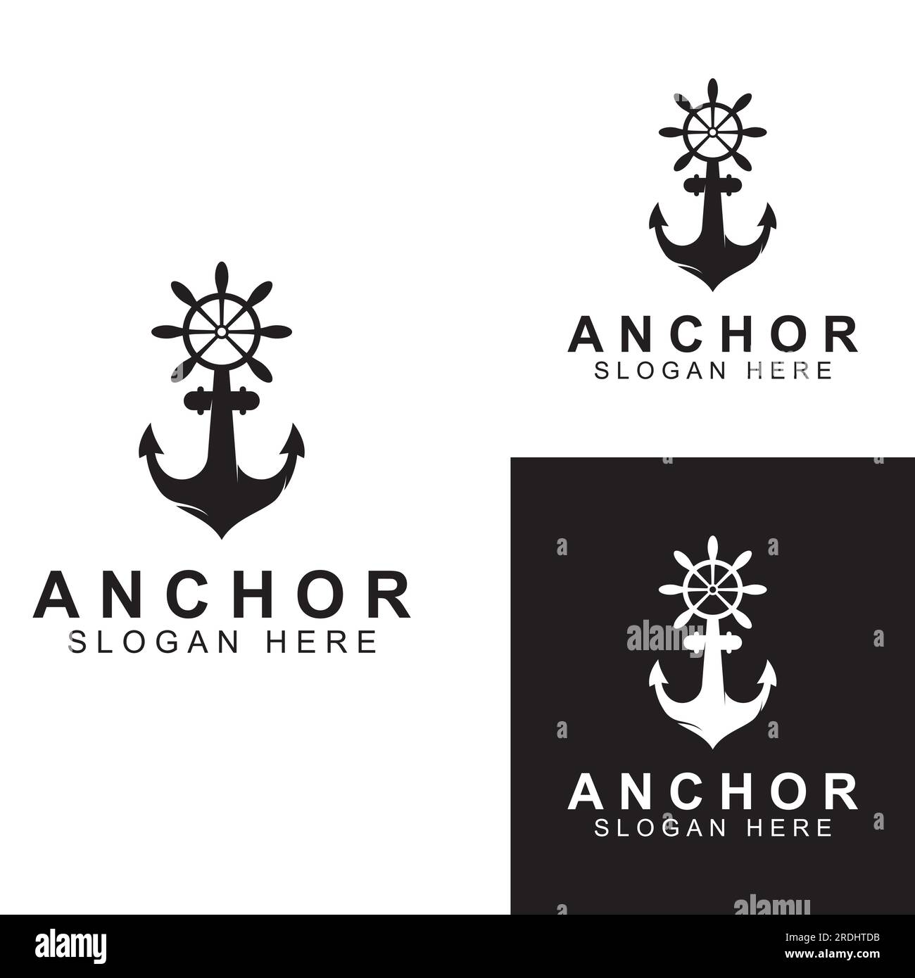 Logo And Anchor Symbol Design Vector Stock Vector Image And Art Alamy 