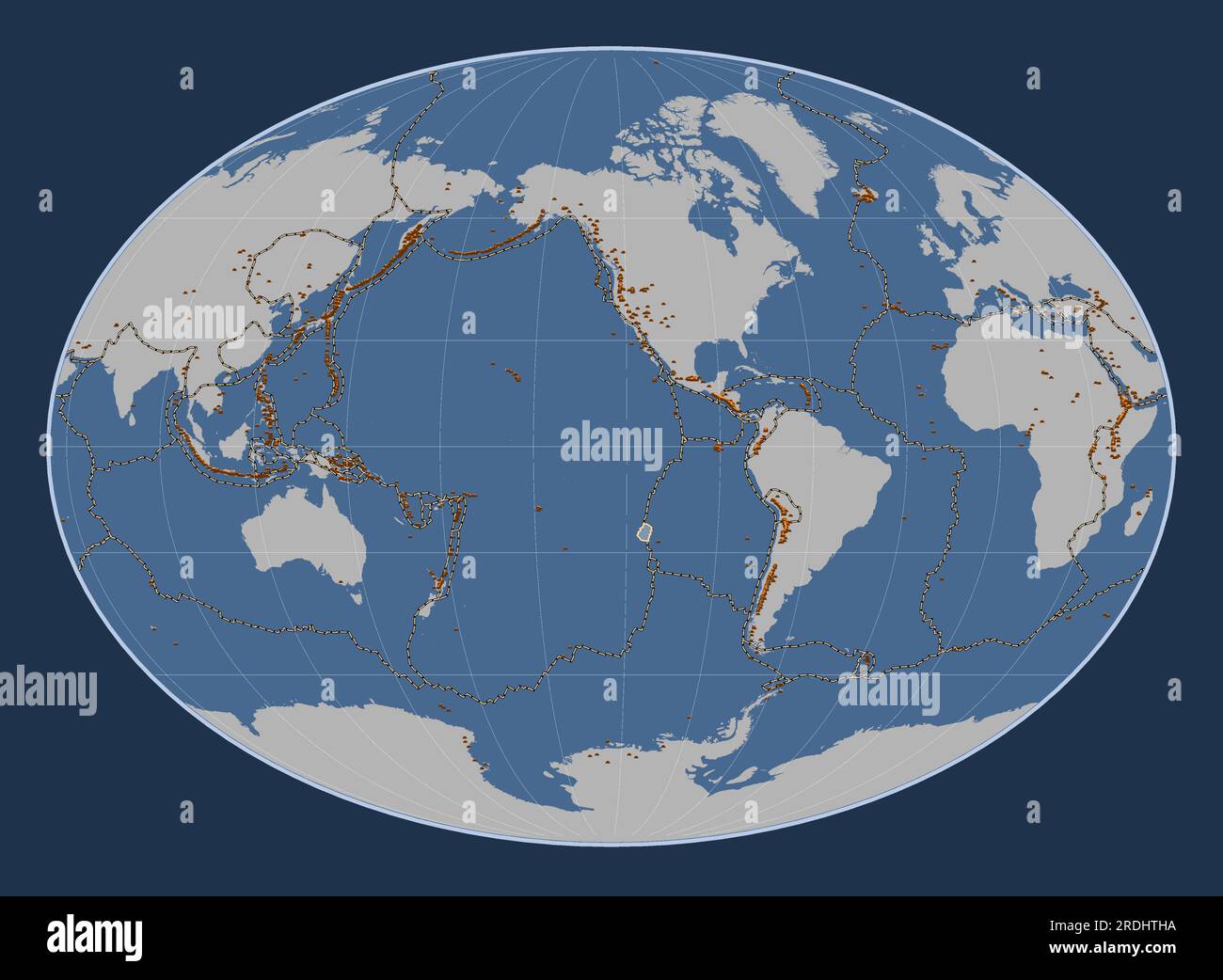 Shape Of The Easter Tectonic Plate On The Solid Contour Map In The Fahey Projection Centered