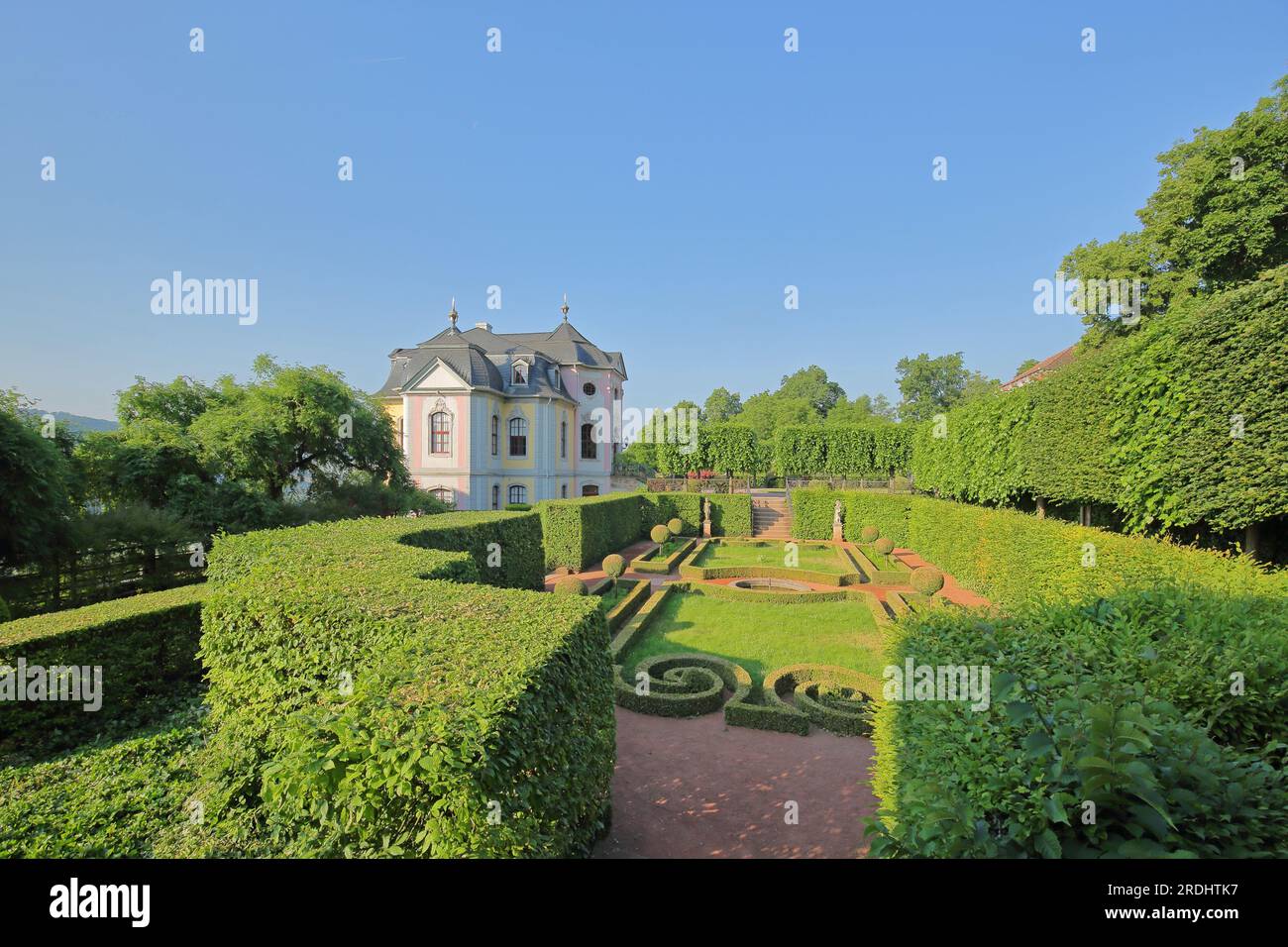 Rococo palace with baroque garden, Dornburg palaces, ornamental garden ...